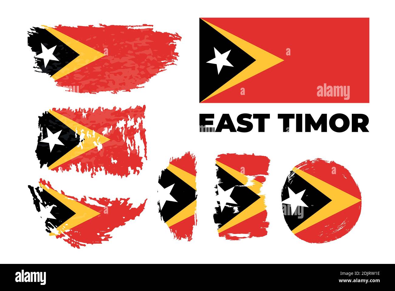 Vector illustration of the national flag of East Timor with the right ...