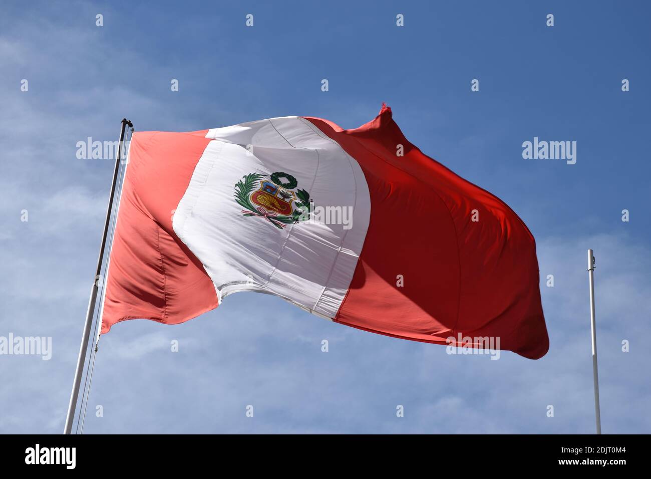 Peruvian flag waving hi-res stock photography and images - Alamy