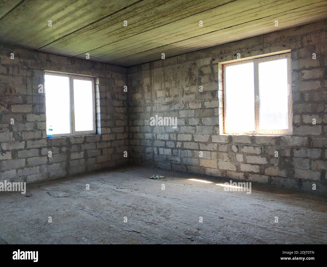 Inside view of the construction of a residential building made of ...