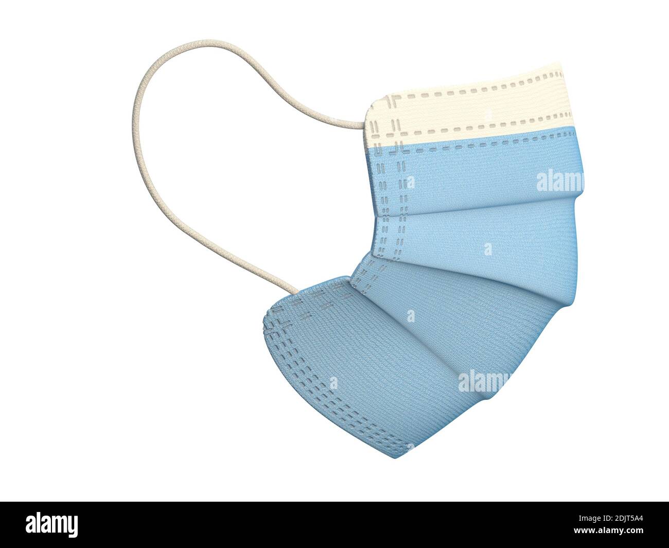 Medical mask side view 3D render illustration isolated on white ...