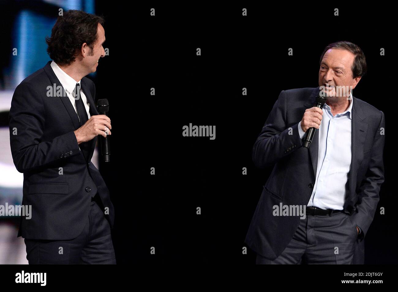 Alexandre Bompard and Leclerc's Chief Executive Officier Michel Edouard ...