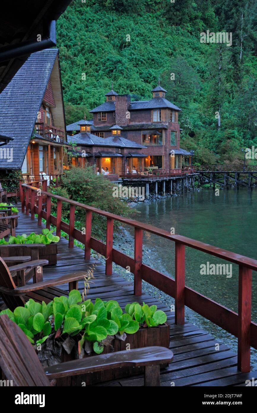 South America, Chile, Xl Region, Termas de Puyuhuapi Hotel and SPA ...