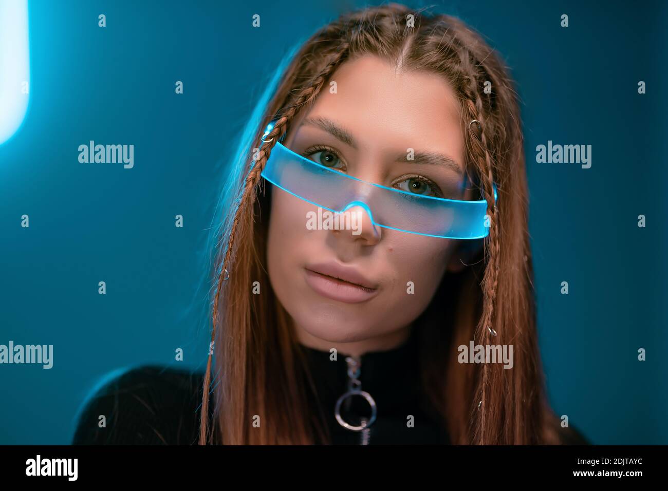 Portrait of a young woman of the future Stock Photo - Alamy