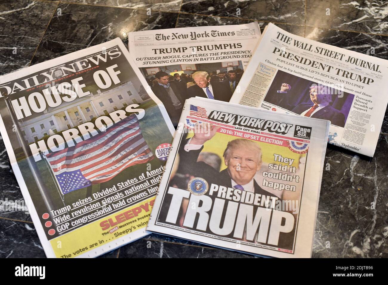 Newspapers covers following Donald Trump's presidential win November 9 ...
