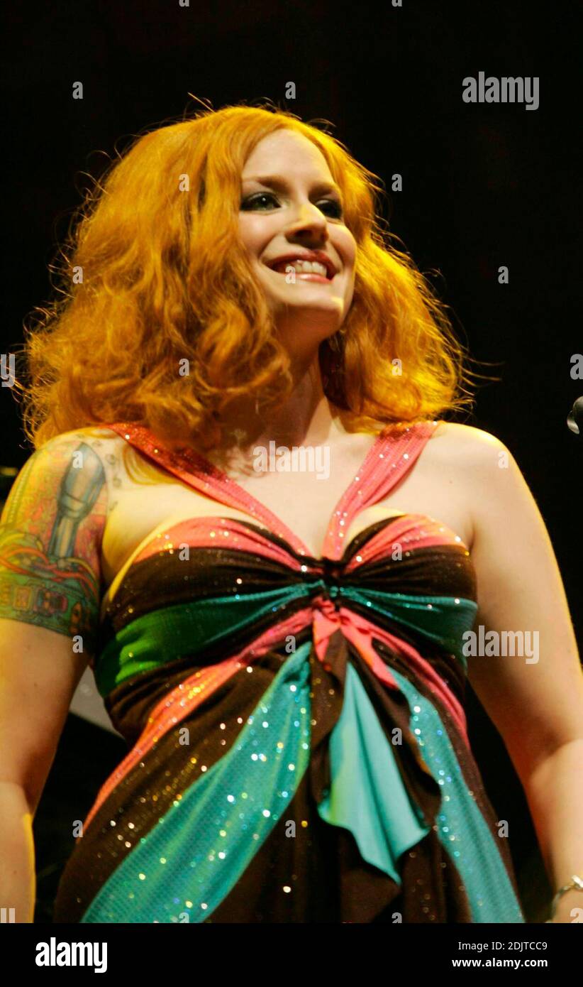 Scissor Sisters Ana Matronic performing at Wembley Arena, Wembley UK 11 ...