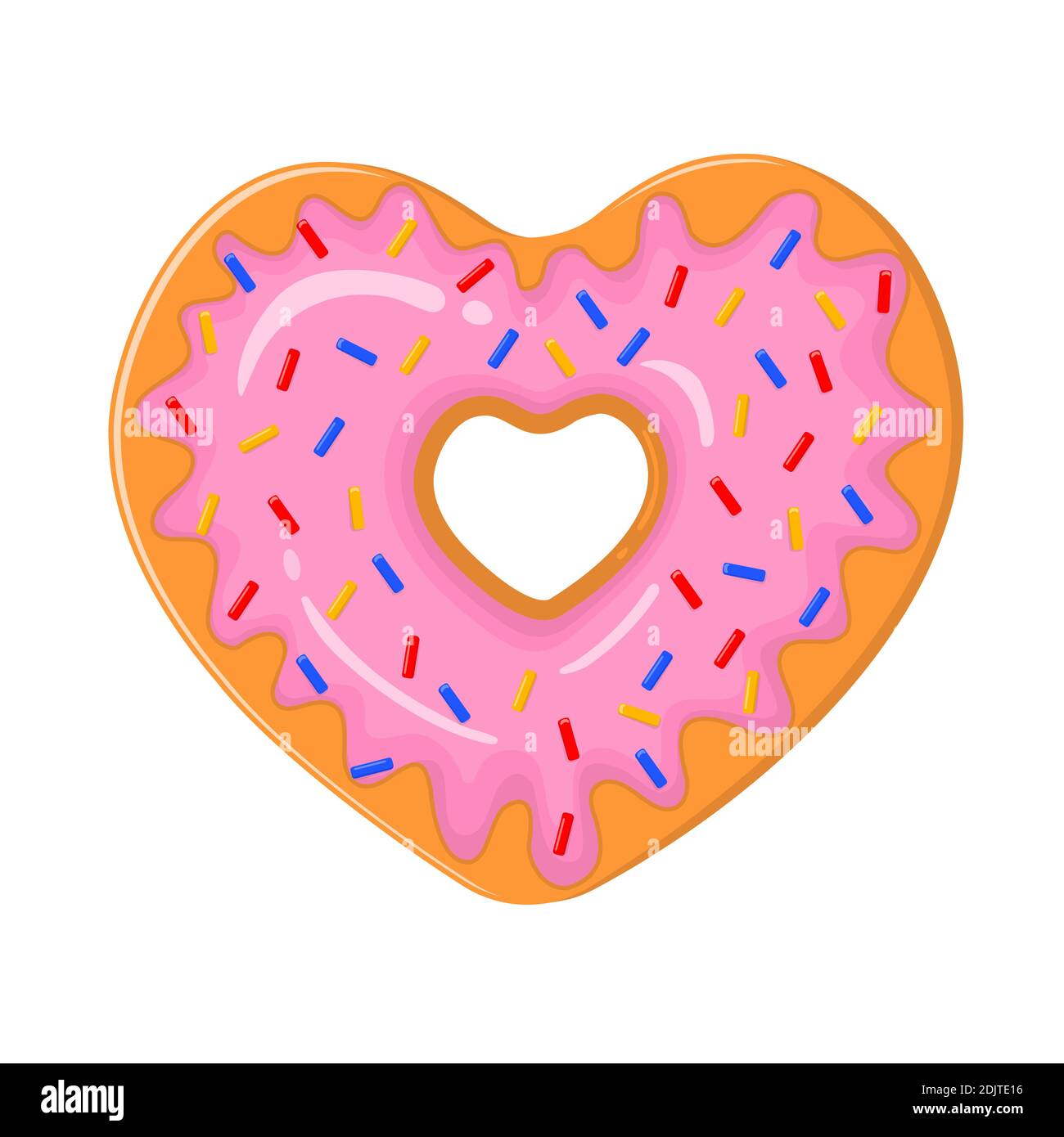 Heart shaped donut isolated on white background. Delicious dessert ...