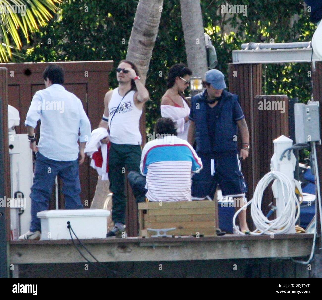 Latin crooner Alejandro Sanz takes a boat trip round Miami Bay with ...