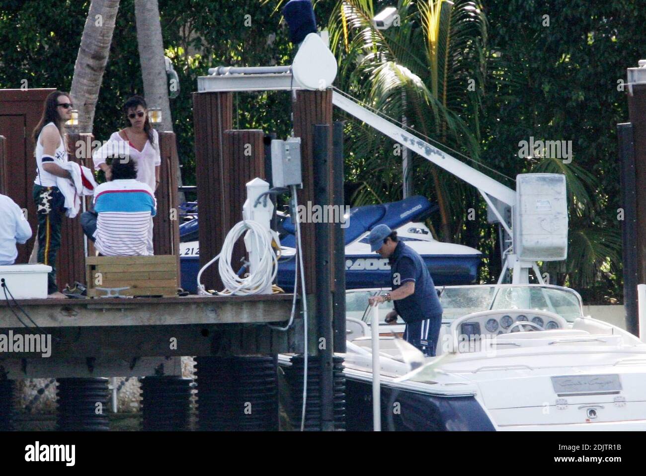 Latin crooner Alejandro Sanz takes a boat trip round Miami Bay with ...