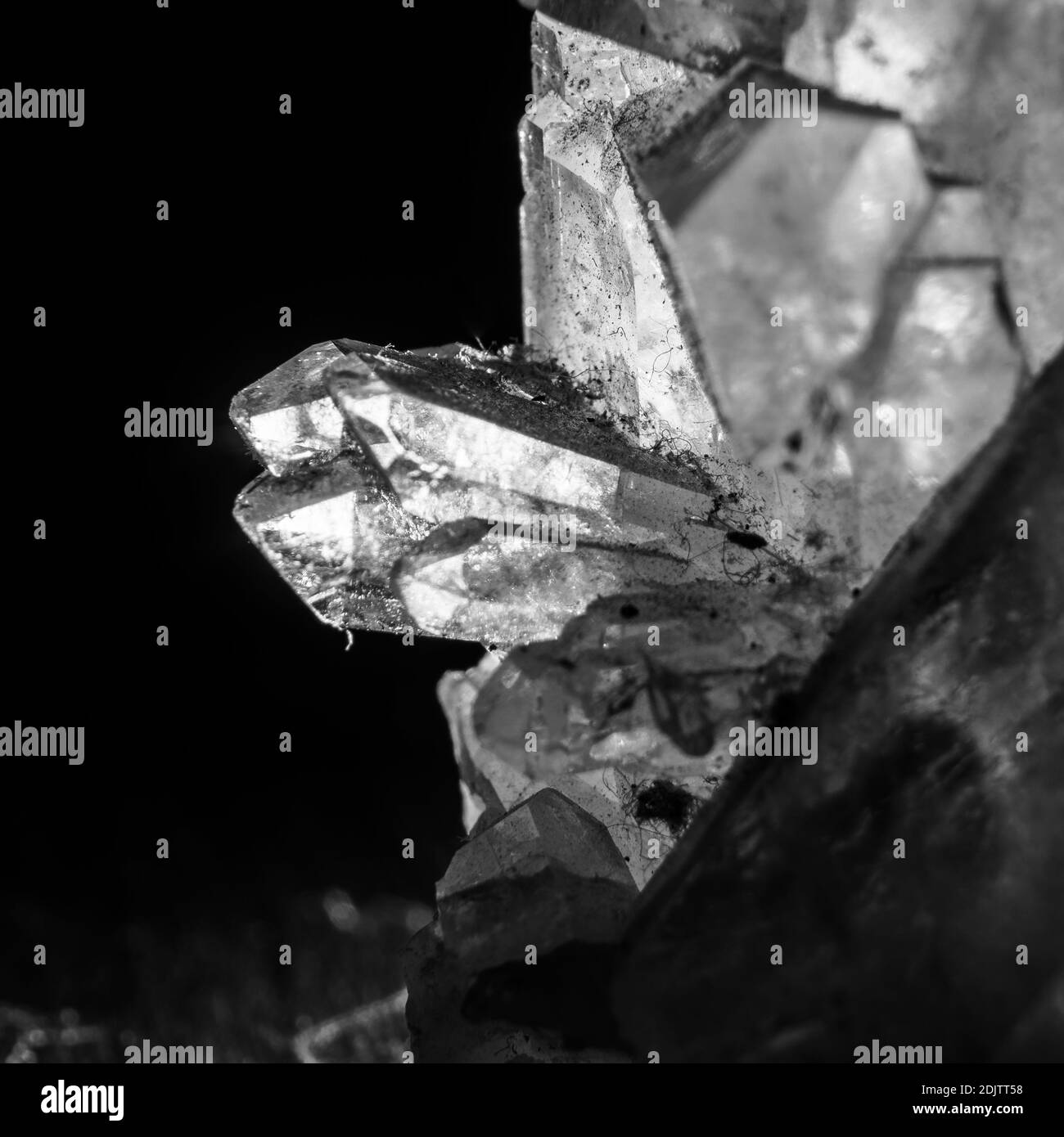 Clear quartz crystal Black and White Stock Photos & Images - Alamy