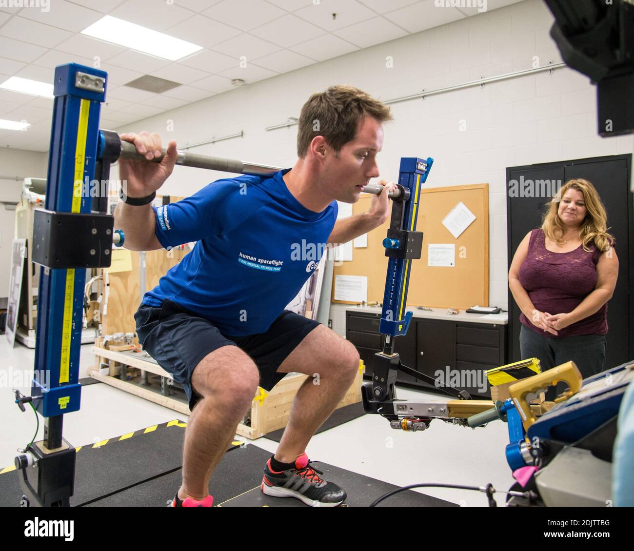 ESA Astronaut Thomas Pesquet during CMS ARED OPS training with ...