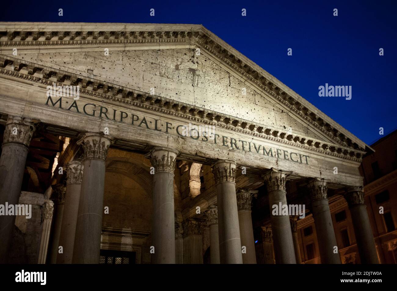 Evening at the Parthenon, an ancient site in Rome, Italy Stock Photo ...