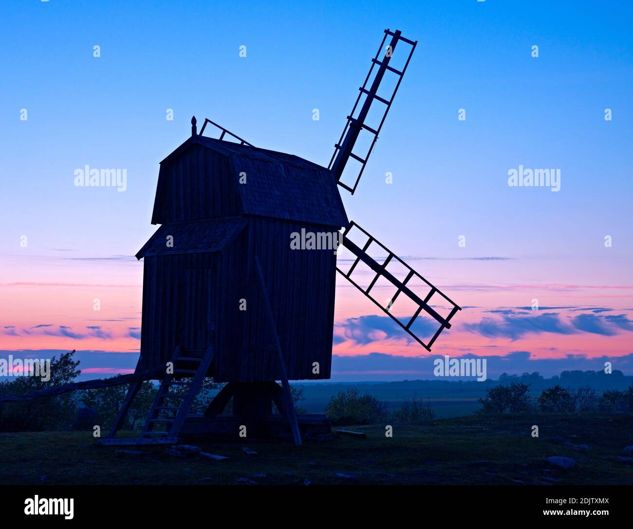 Windmill sunset oland sweden hi-res stock photography and images - Alamy