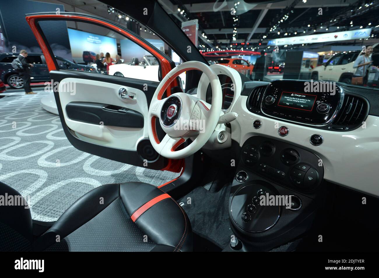The electric Fiat 500e at the Los Angeles Auto Show, in Los Angeles ...