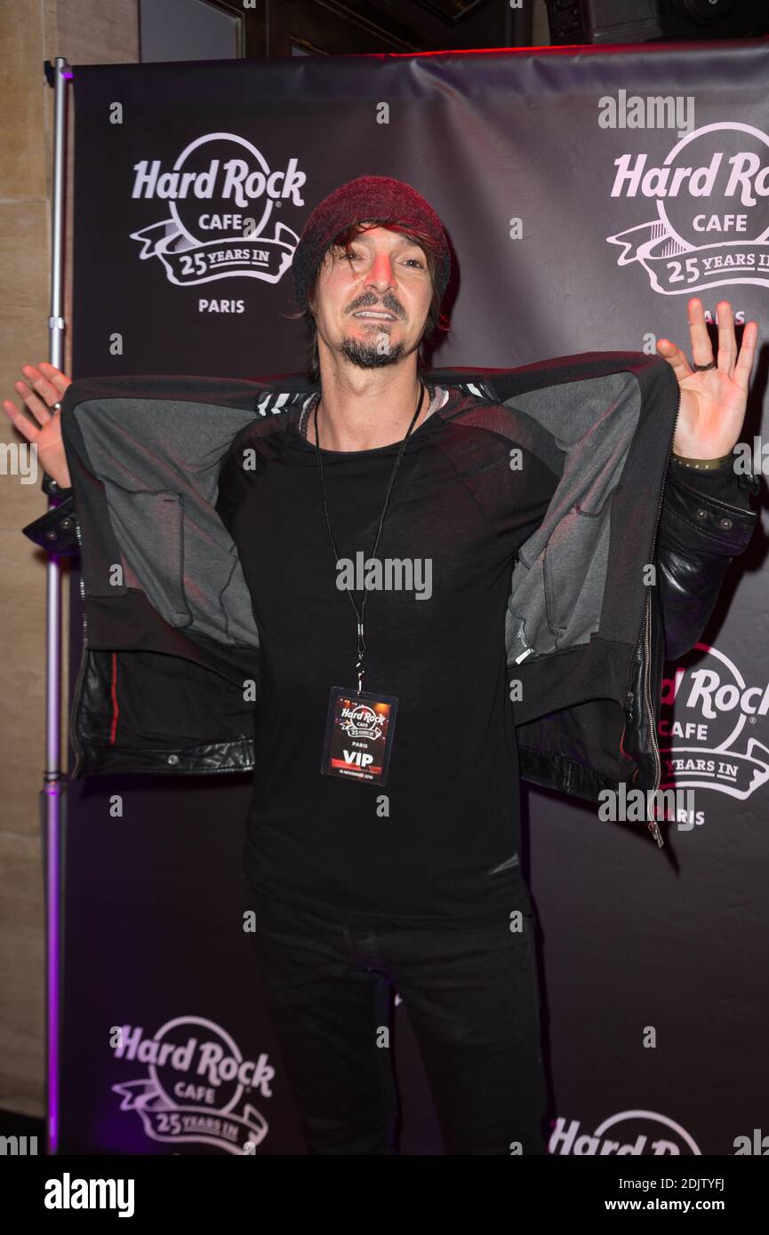 Shaka Ponk singer arriving to the 25 years party of the Paris hard rock ...