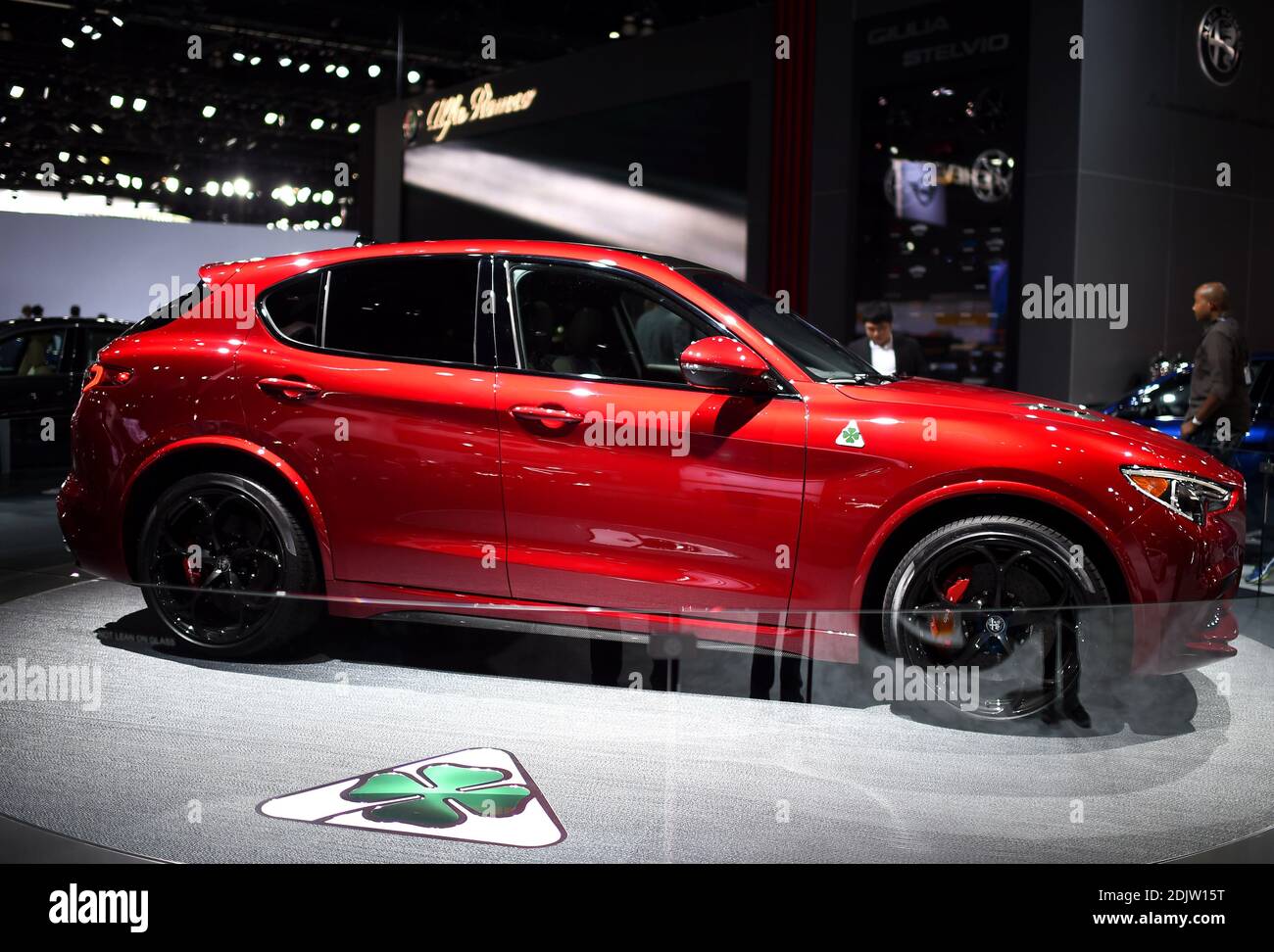 The Alfa Romeo Stelvio at the Los Angeles Auto Show, in Los Angeles ...
