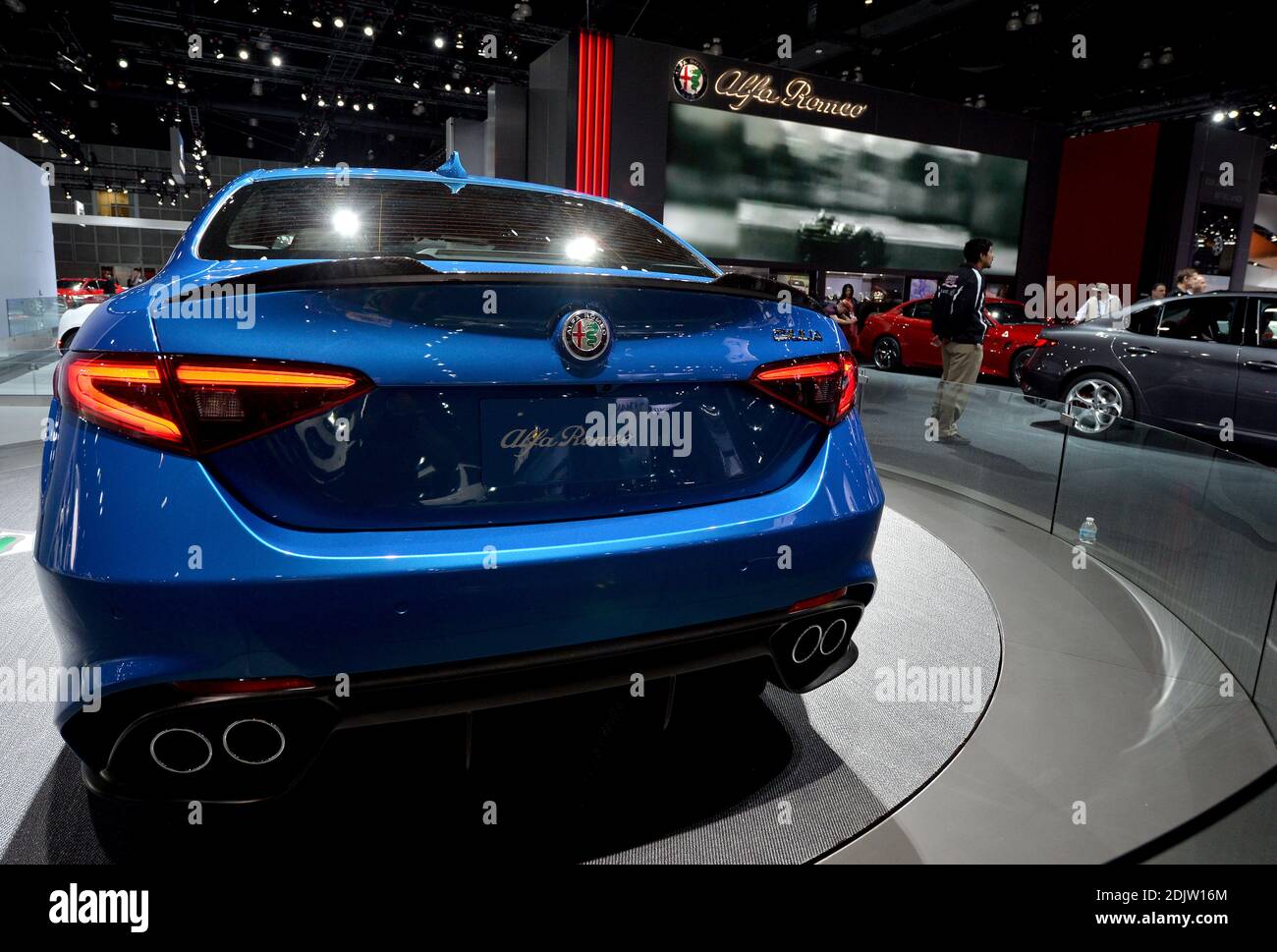 The Alfa Romeo Giulia at the Los Angeles Auto Show, in Los Angeles ...