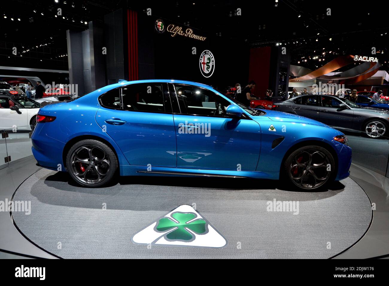 The Alfa Romeo Giulia at the Los Angeles Auto Show, in Los Angeles ...