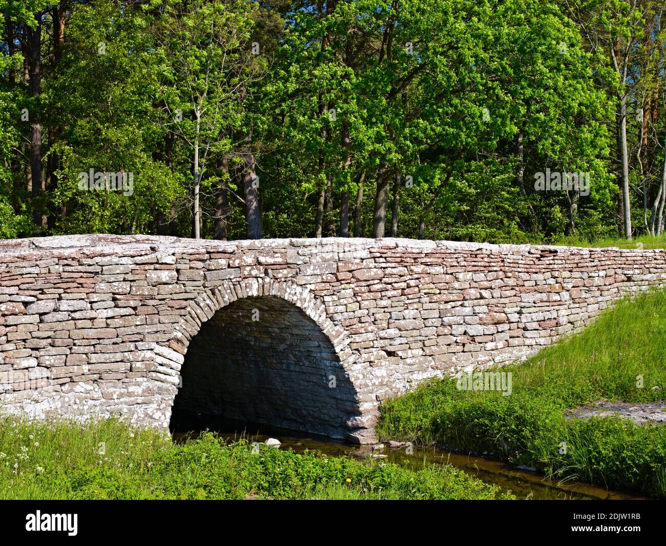 Europe, Sweden, Smaland, Öland Island, old stone bridge at Kvinneby ...