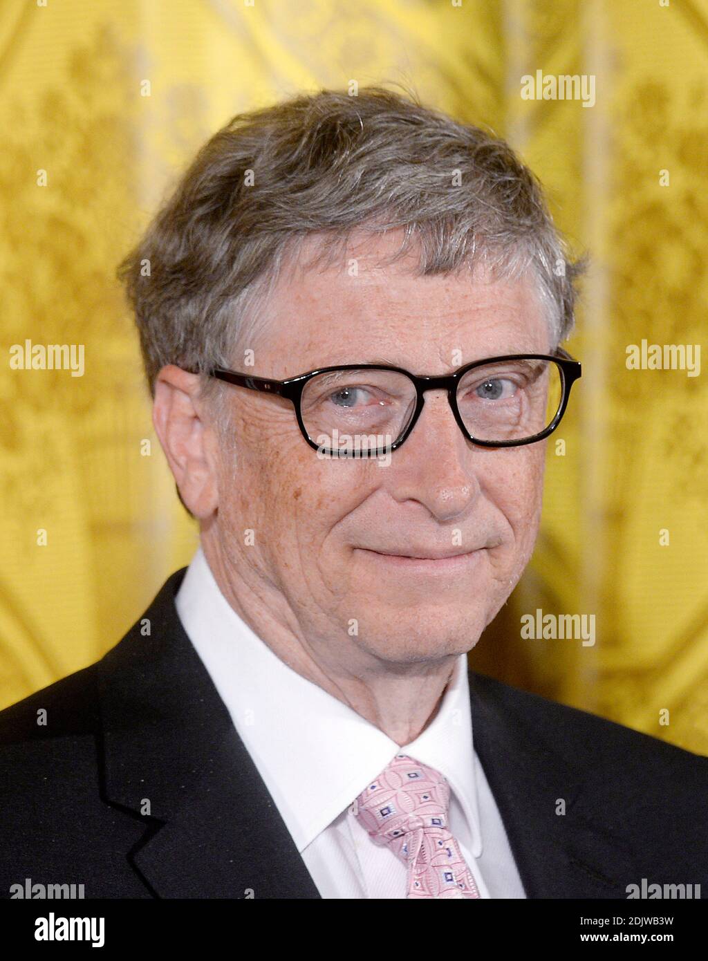 Bill Gates looks on during a Presidential Medal of Freedom ceremony ...