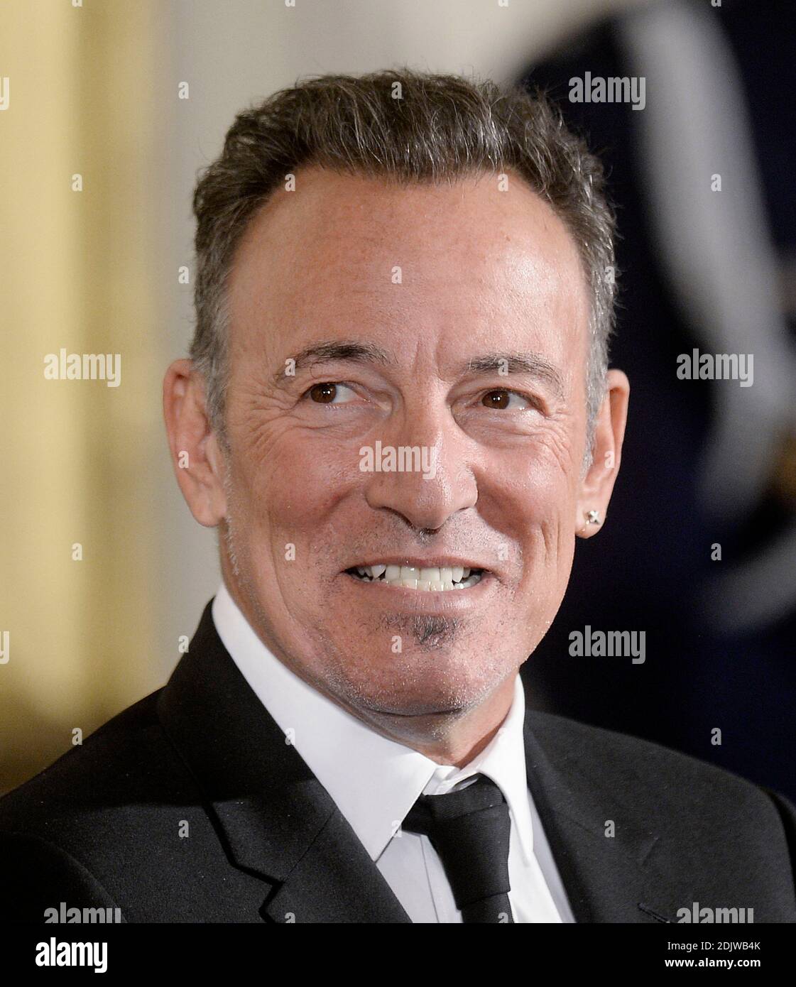 Musician Bruce Springsteen looks on during a Presidential Medal of ...