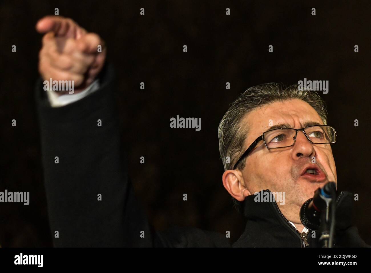 Leader of the Left Party (Parti de Gauche - PG) Jean-Luc Melenchon ...
