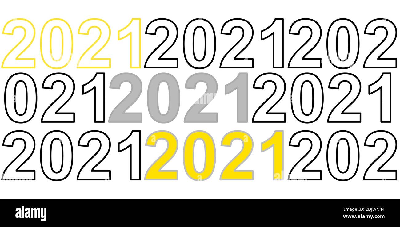 The colorful 2021 new year numbers on white background - perfect for ...