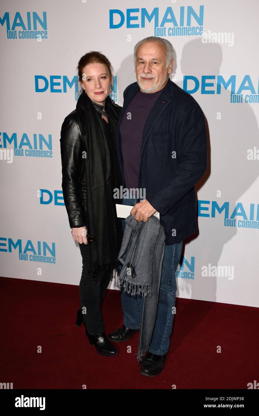 Francis Perrin and his wife Gersende Dufromentel attending the Demain ...