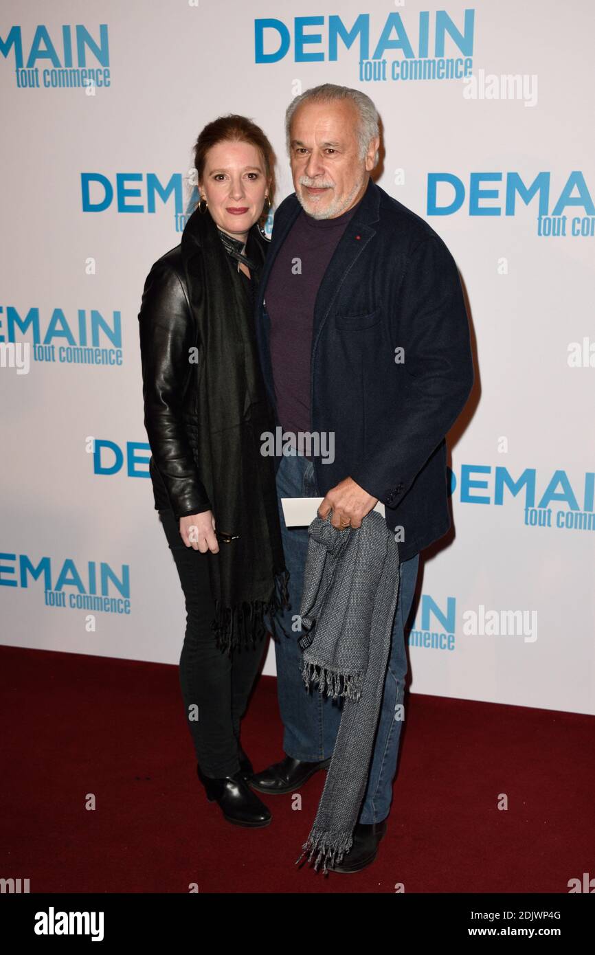 Francis Perrin and his wife Gersende Dufromentel attending the Demain ...