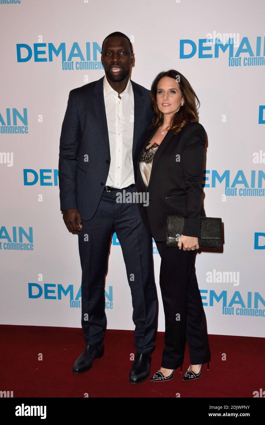 Omar Sy, Helene Sy attending the Demain Tout Commence Paris Premiere at ...