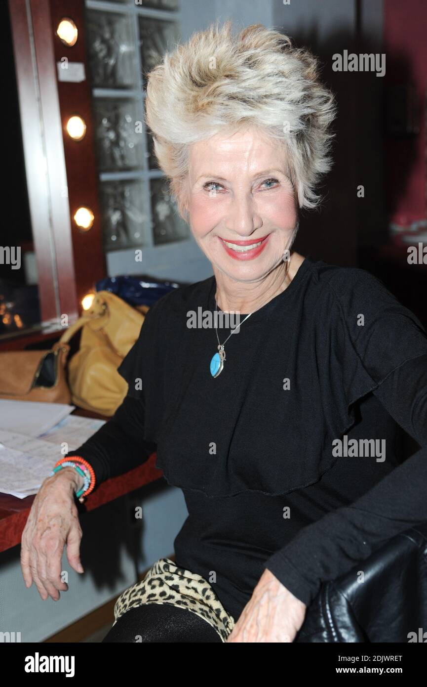 Daniele Gilbert posing in her dressing room during the show 'Les Idoles ...