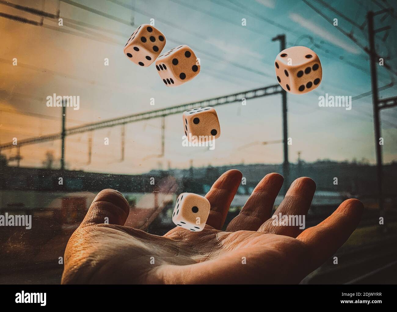 Dice in air hi-res stock photography and images - Alamy
