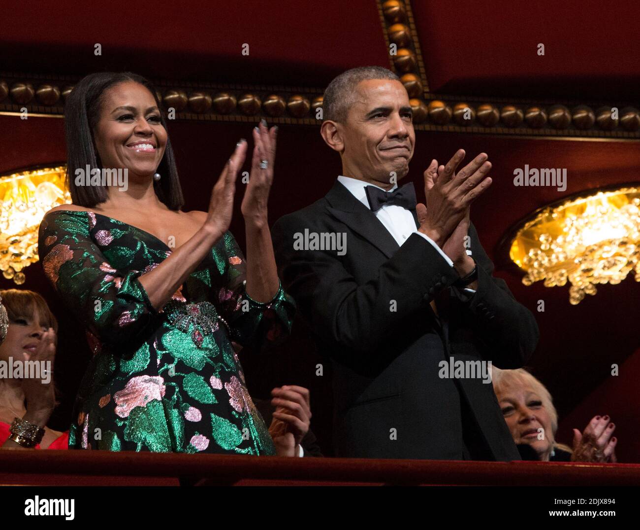 Us President Barack Obama and First Lady Michelle Obama applause at the ...