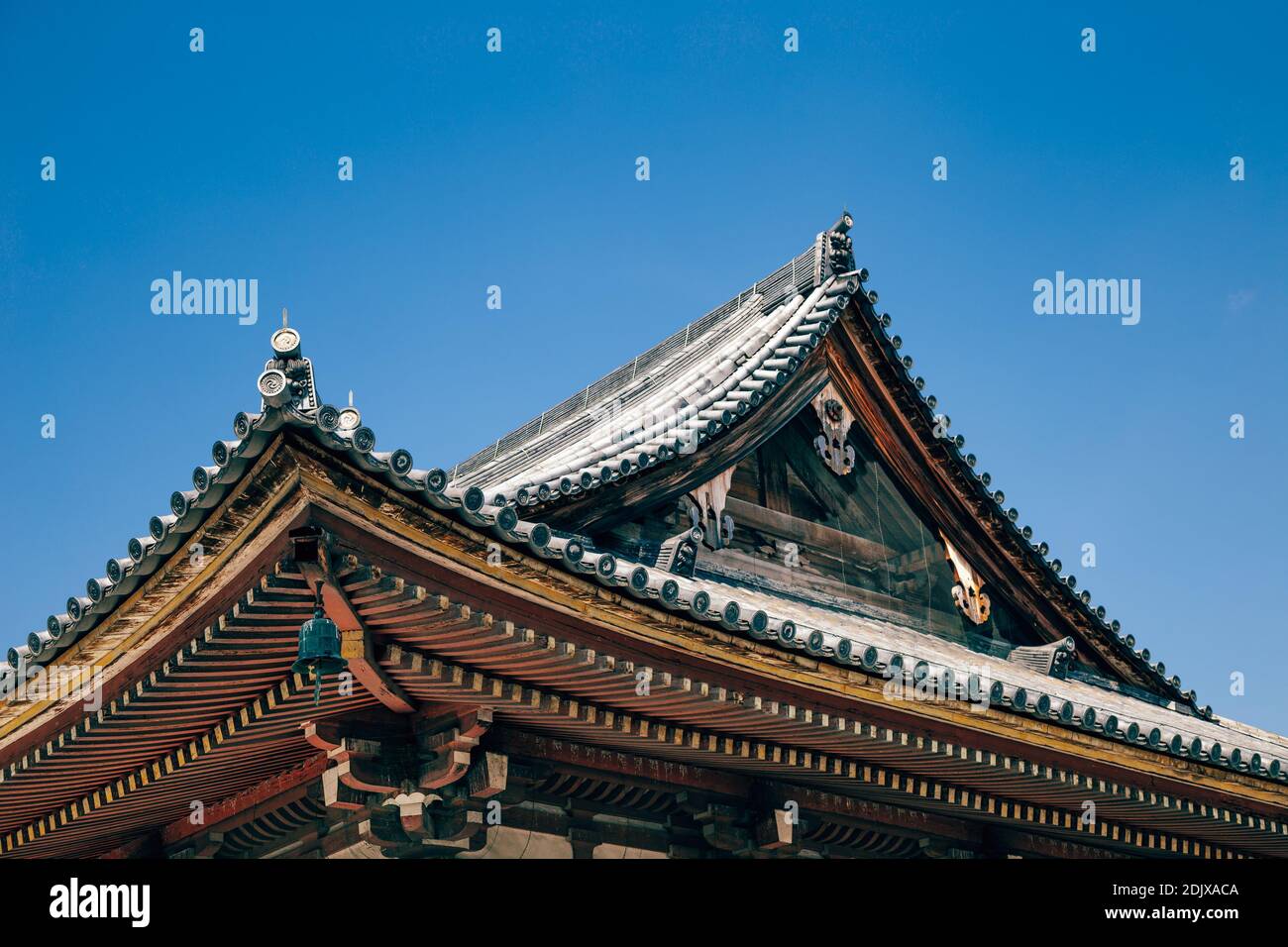 Japanese traditional roof at Toji temple in Kyoto, Japan Stock Photo ...