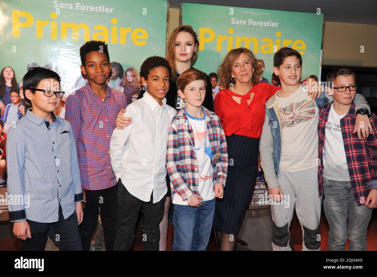 Actress Sara Forestier and director Helene Angel with members of the ...