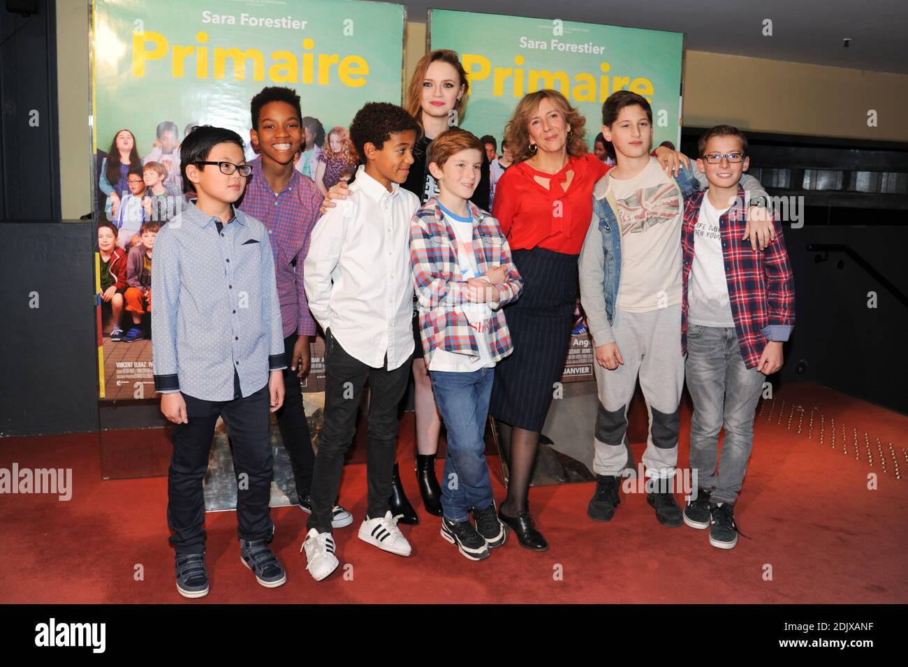 Actress Sara Forestier and director Helene Angel with members of the ...