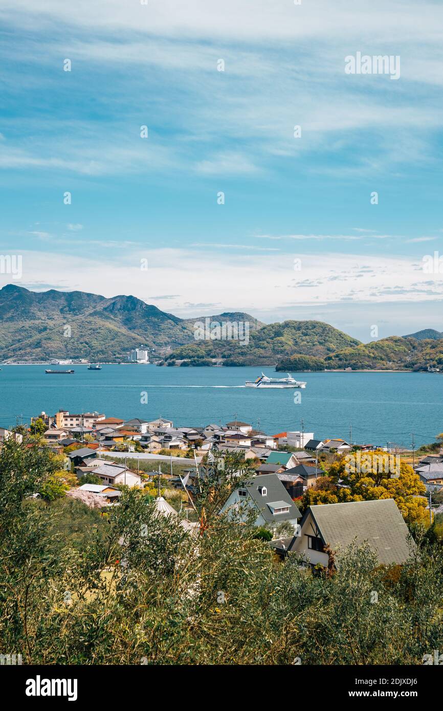 Shodoshima island seaside village at Olive park in Kagawa, Japan Stock ...