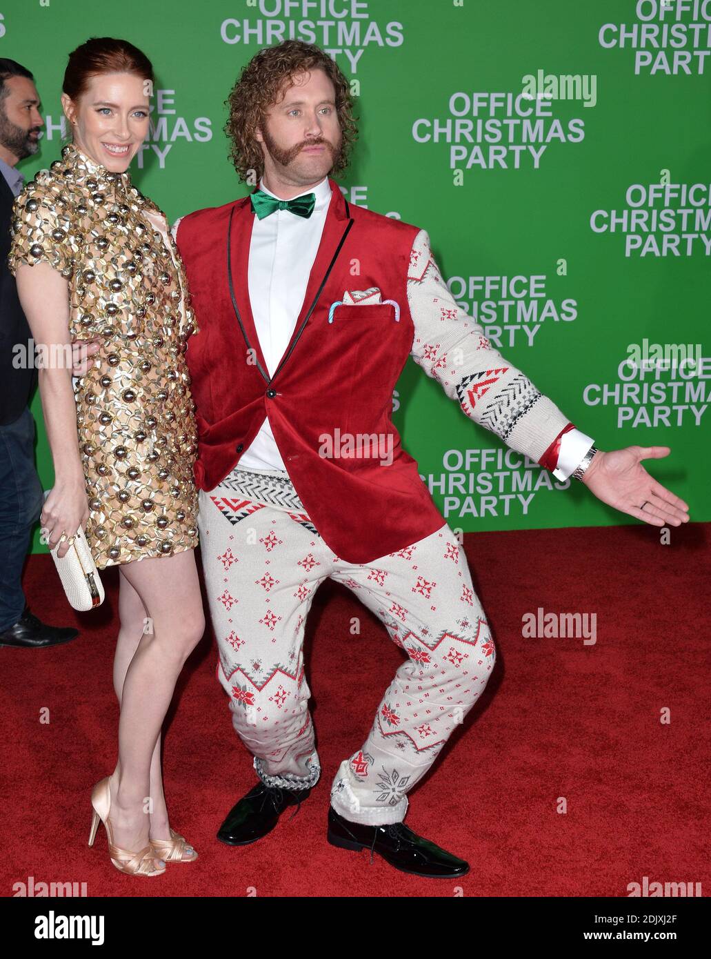 Kate Gorney and T. J. Miller attend the premiere of Paramount Pictures ...