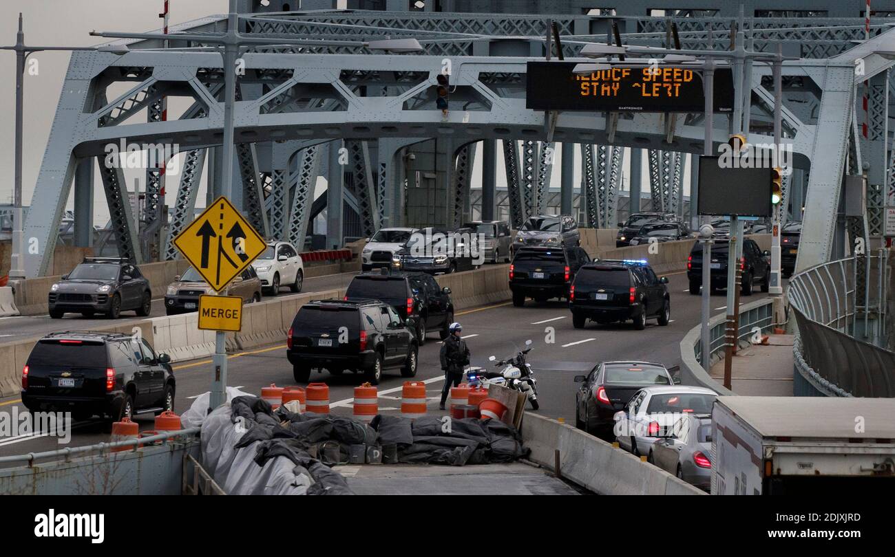 President-elect Donald Trump's motorcade crosses part of the Robert F ...