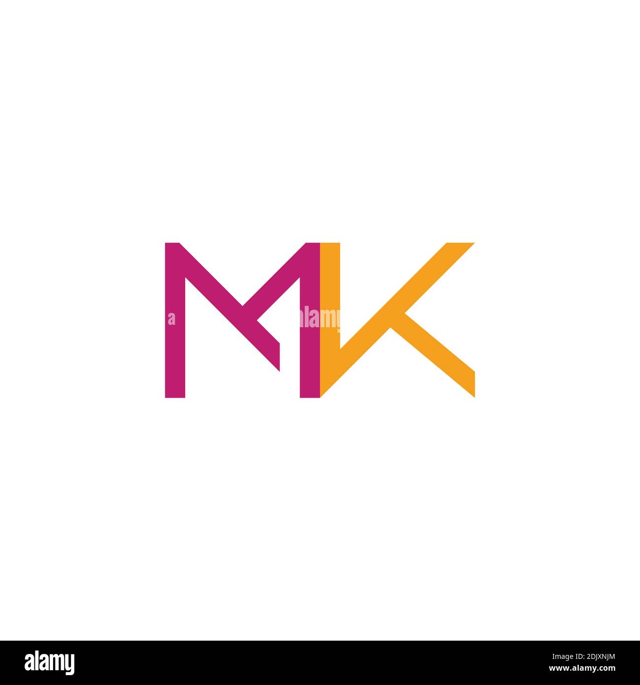 letter mk simple geometric colorful line symbol vector Stock Vector ...