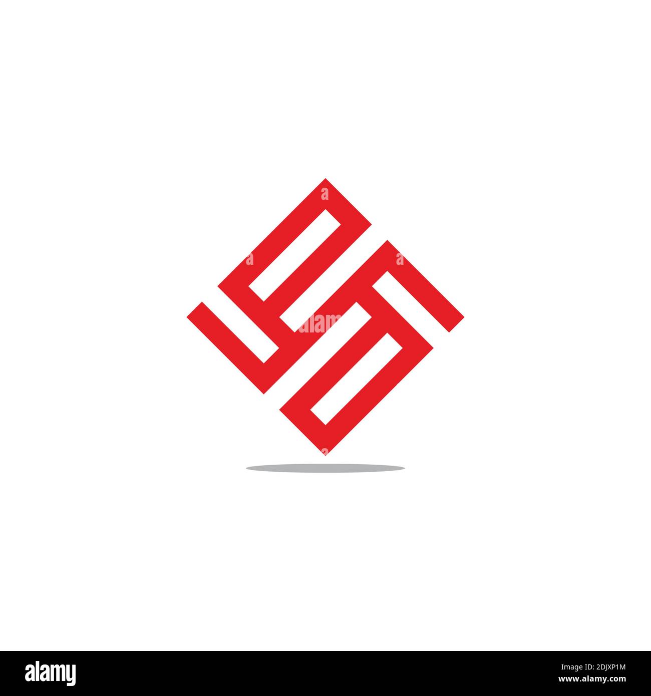 letter pd abstract square geometric square shadow logo vector Stock ...