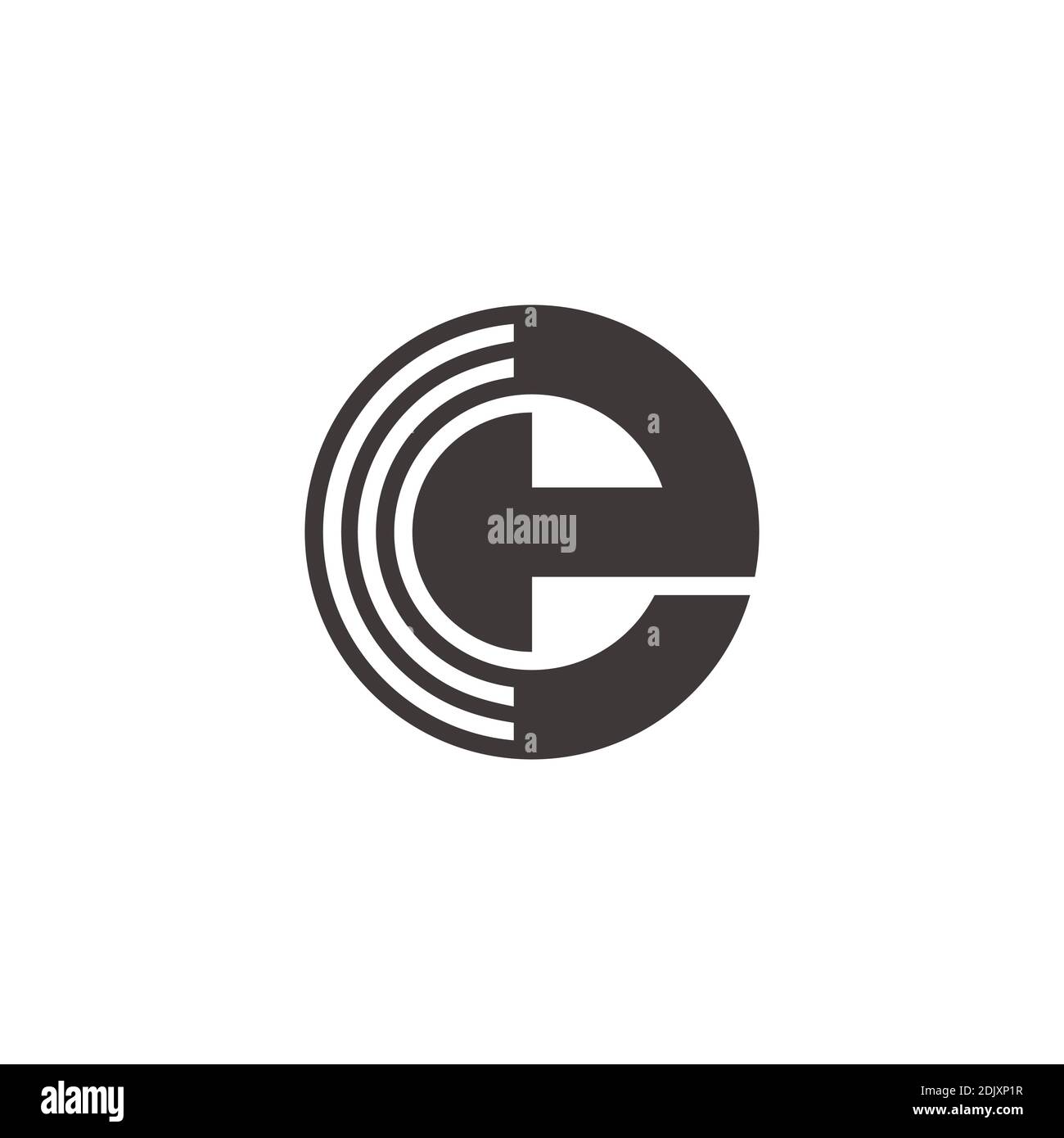 letter e geometric circle signal stripes shape logo vector Stock Vector ...