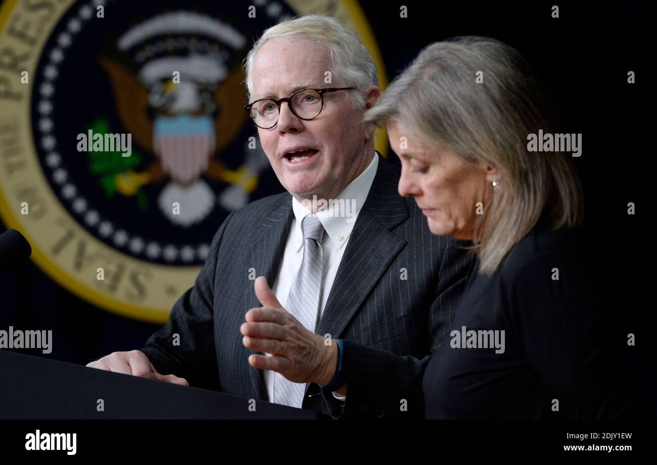 David Grubb speaks as wife Kate looks on before the signing of the 21st ...