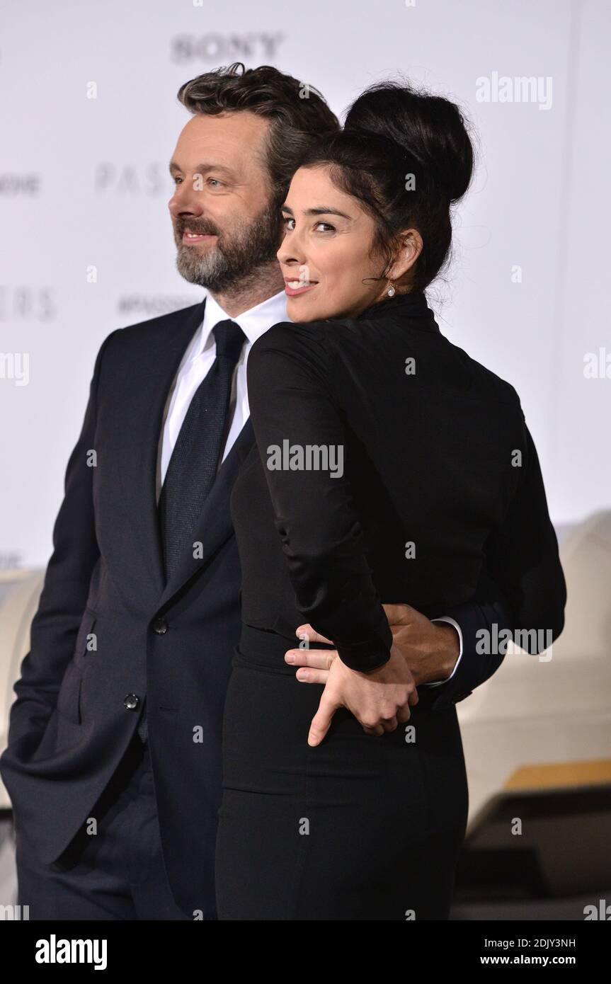Michael Sheen and Sarah Silverman attend the World Premiere of Columbia ...