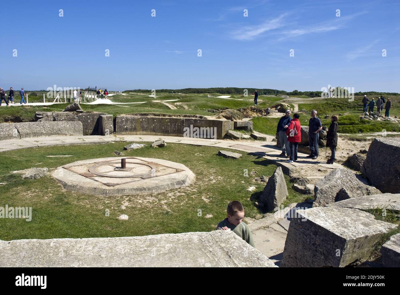 Remains of a German gun battery at Pointe du Hoc where American ...