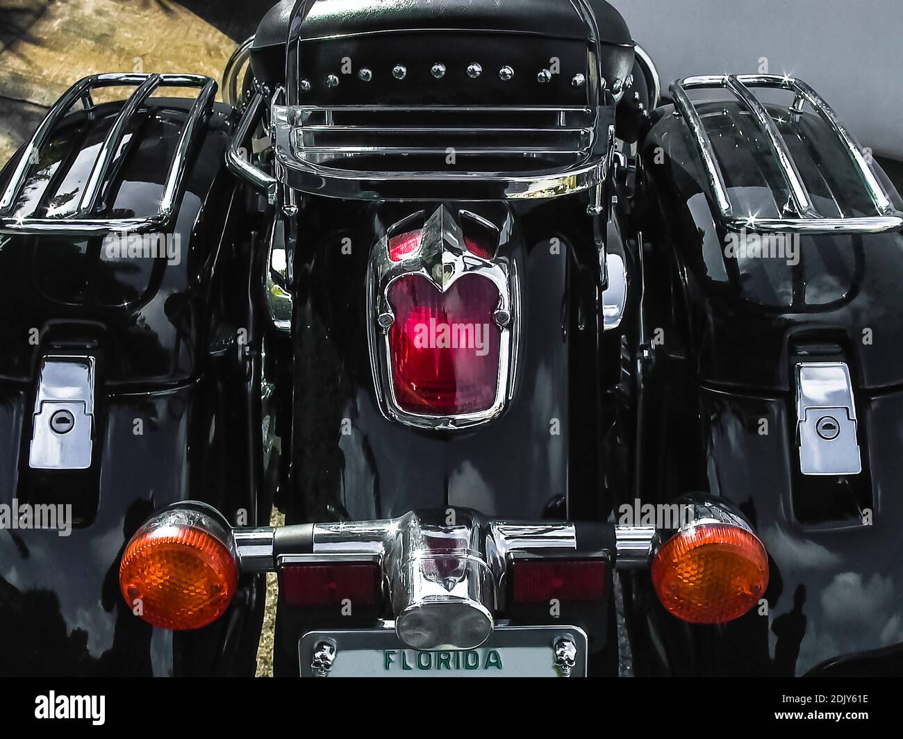 Motorcycle, back view, detail Stock Photo - Alamy