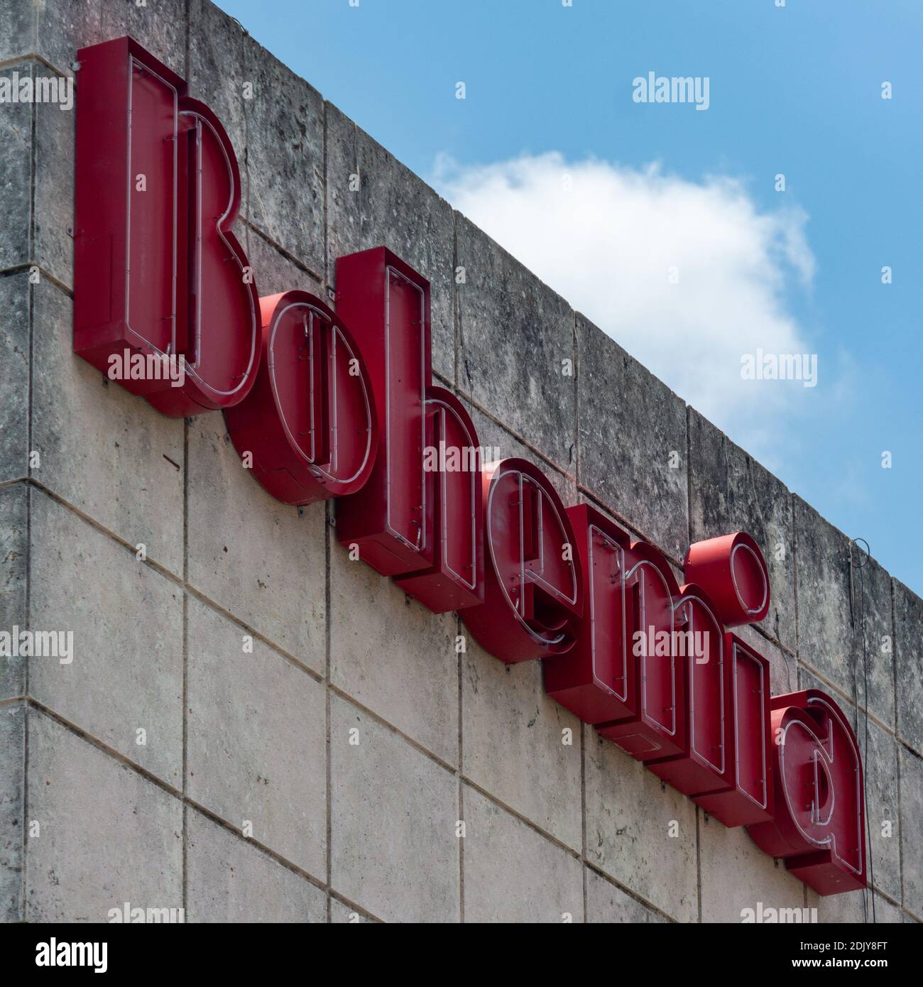 Bohemia magazine logo in a building, Havana, Cuba Stock Photo - Alamy