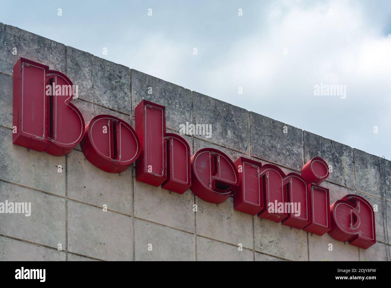 Bohemia magazine logo in a building, Havana, Cuba Stock Photo - Alamy