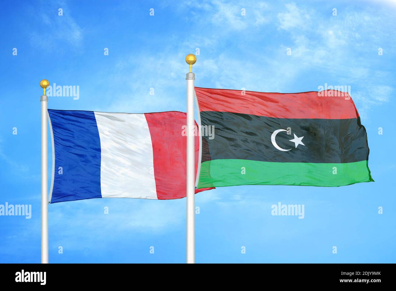 Waving flag libya france hi-res stock photography and images - Alamy