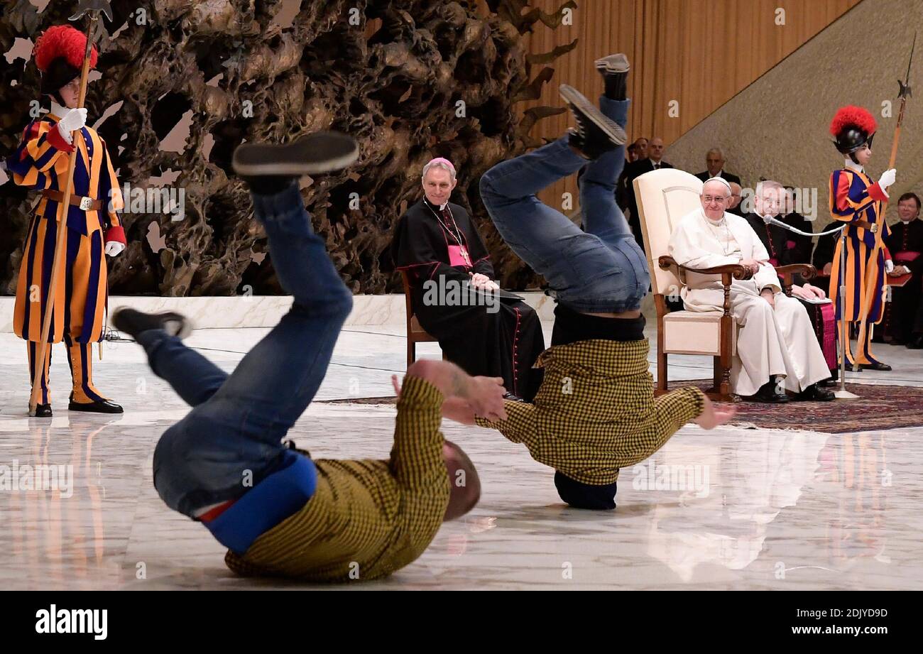 Pope Francis attends the weekly general audience with performers of the ...