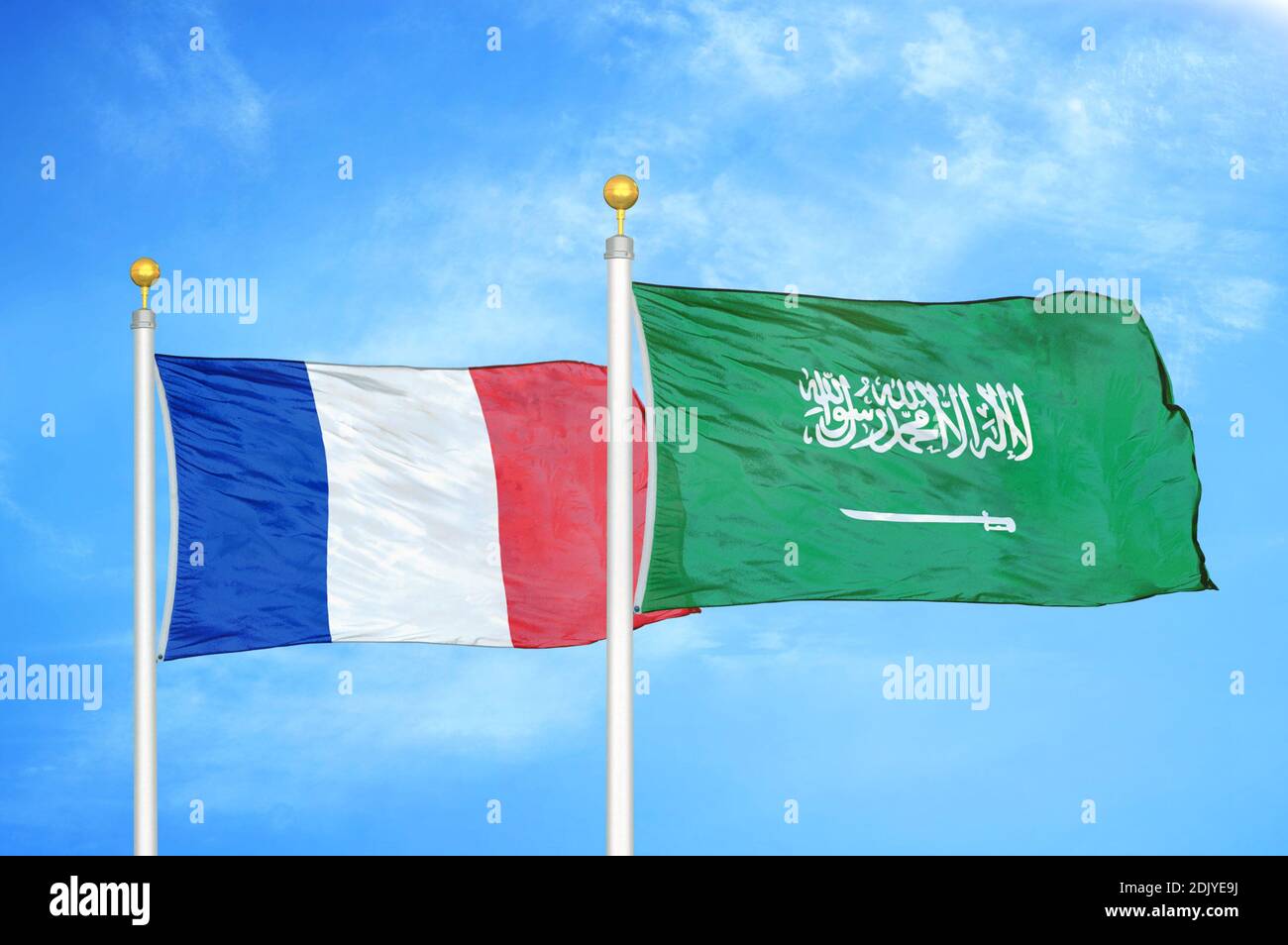 Saudi arabia france flag hi-res stock photography and images - Alamy